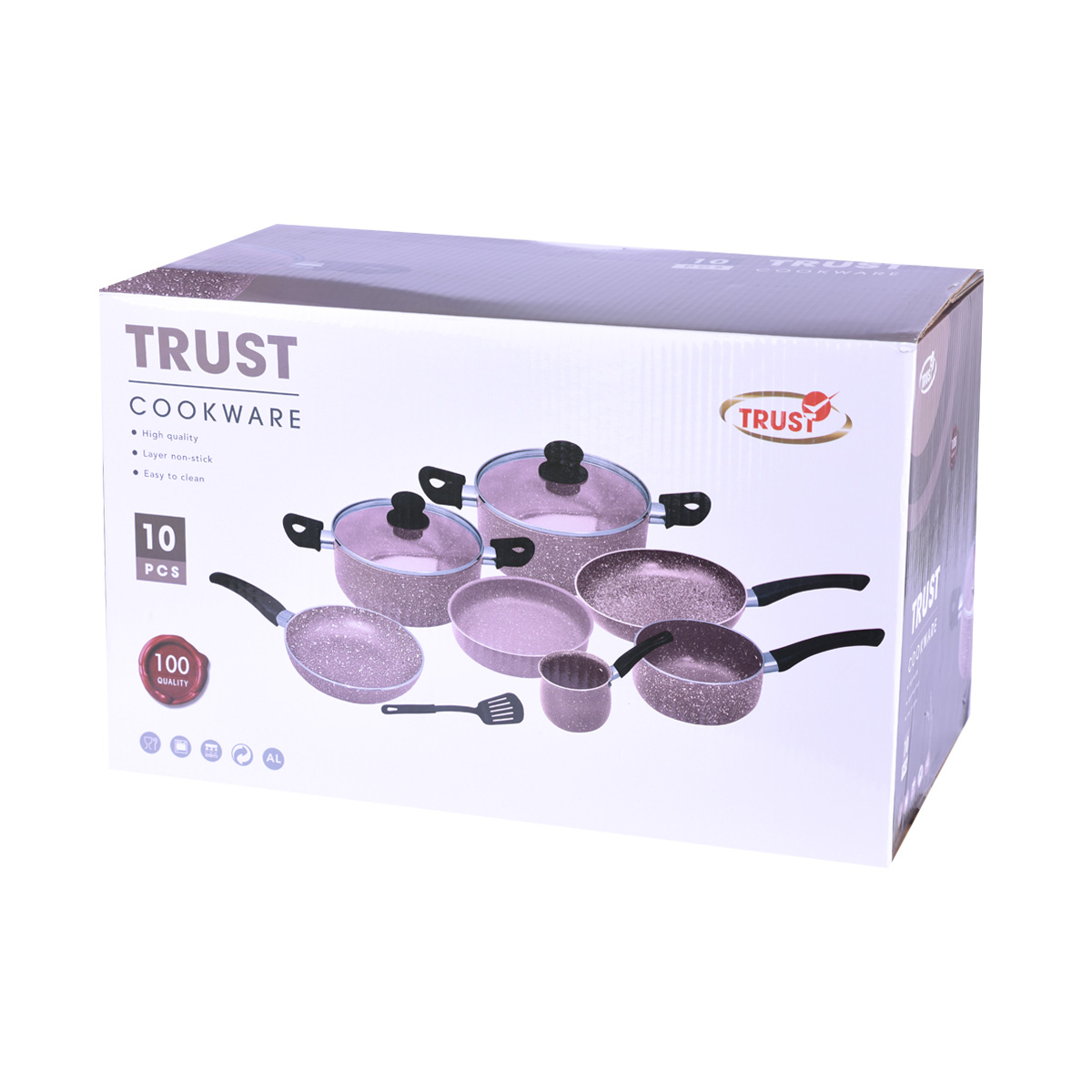 Aluminum Cookware Set by Trust -10 pices with lid