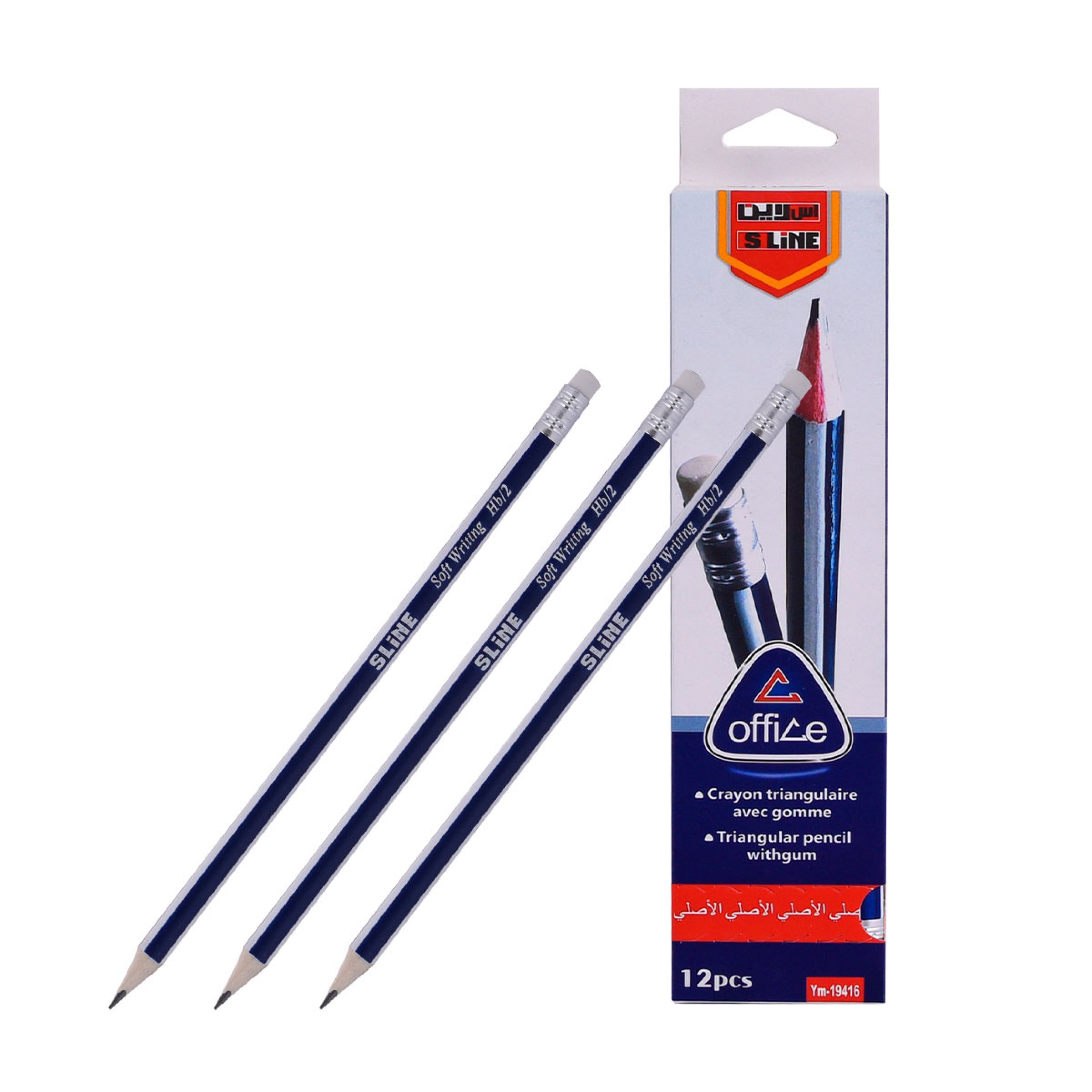 S line Hb Pencil With Eraser - 12 Pencils - YM-19416 - YM-19416