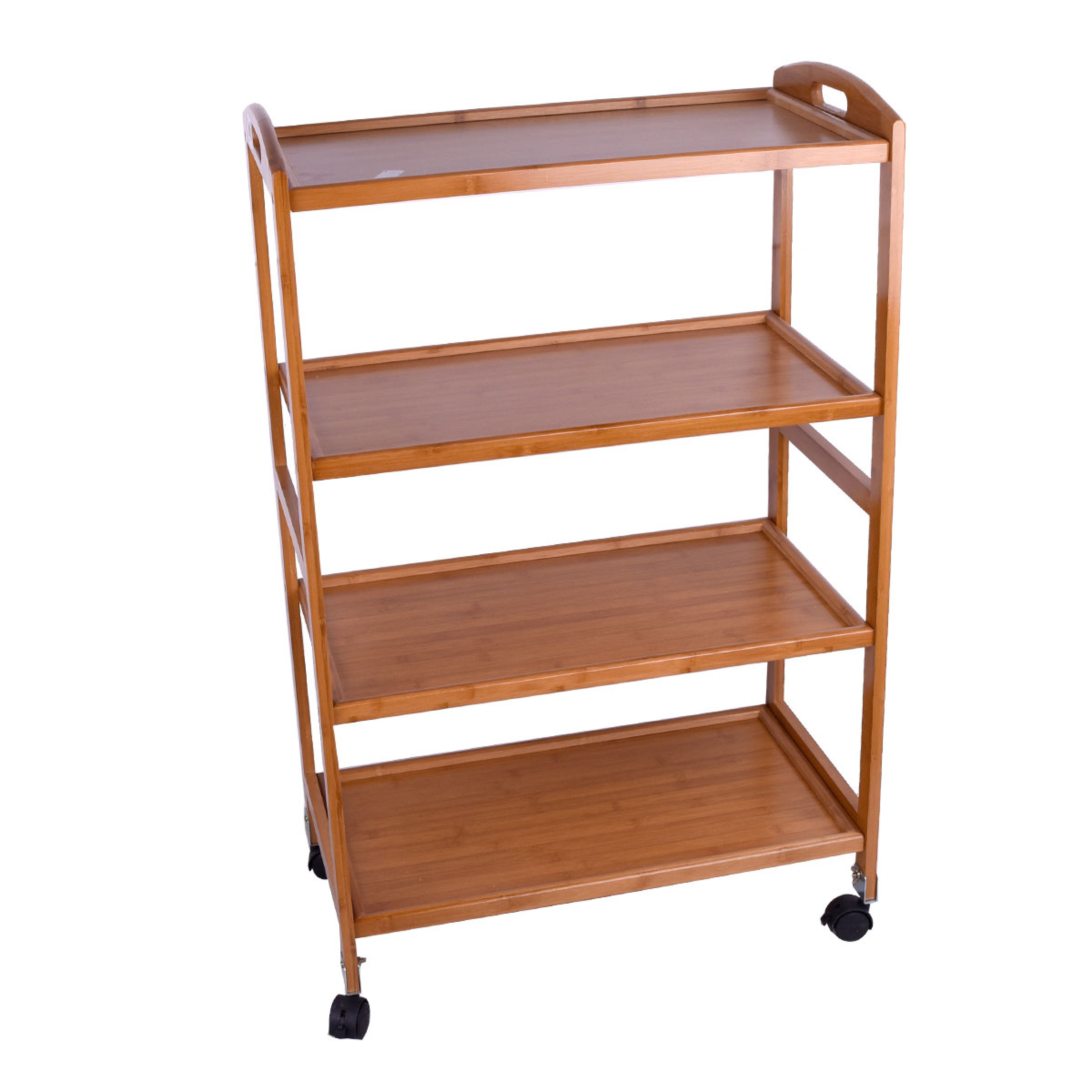 Wooden dining table, 4 wheeled shelves, YM-20898