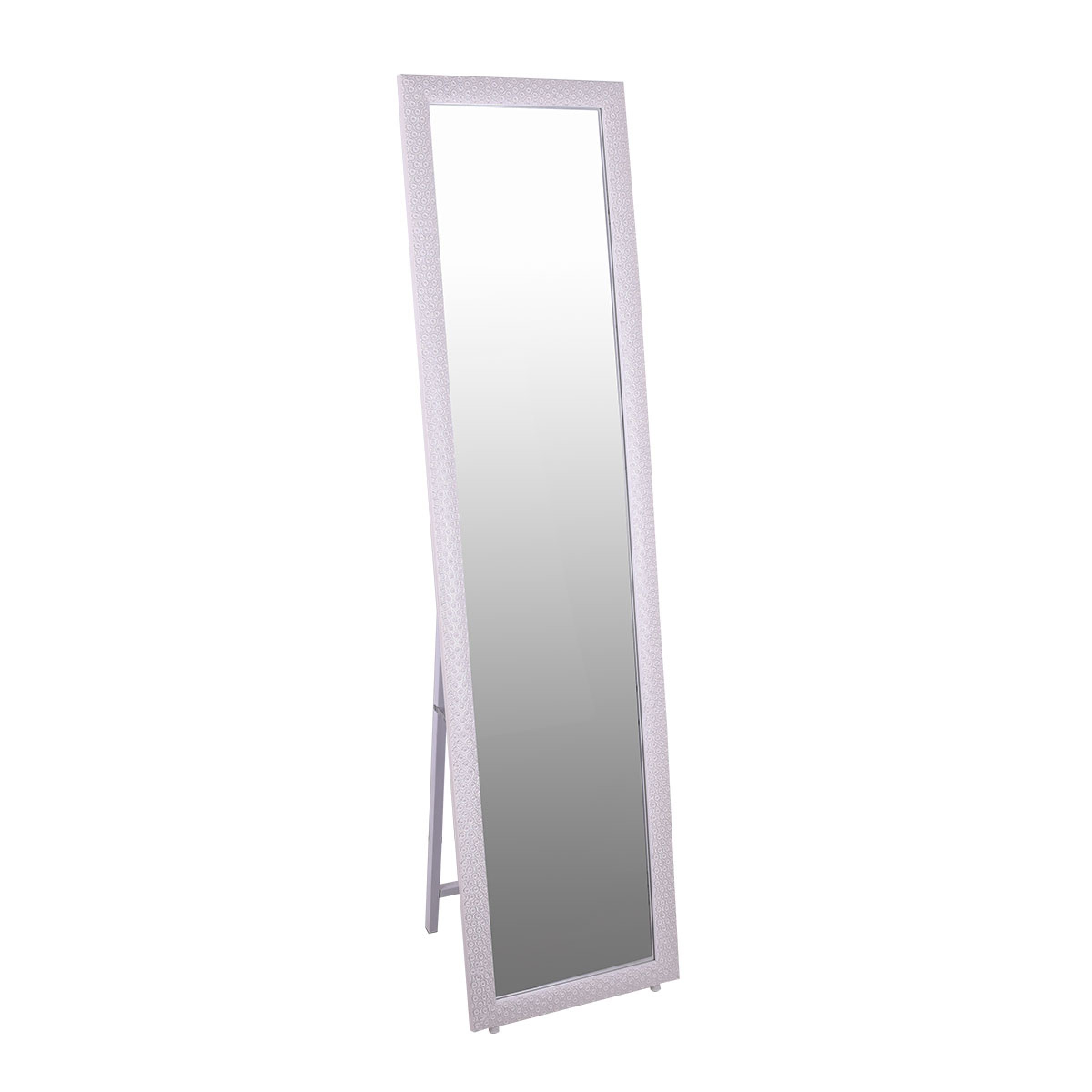 Wooden rectangular mirror white color, No. 22500107