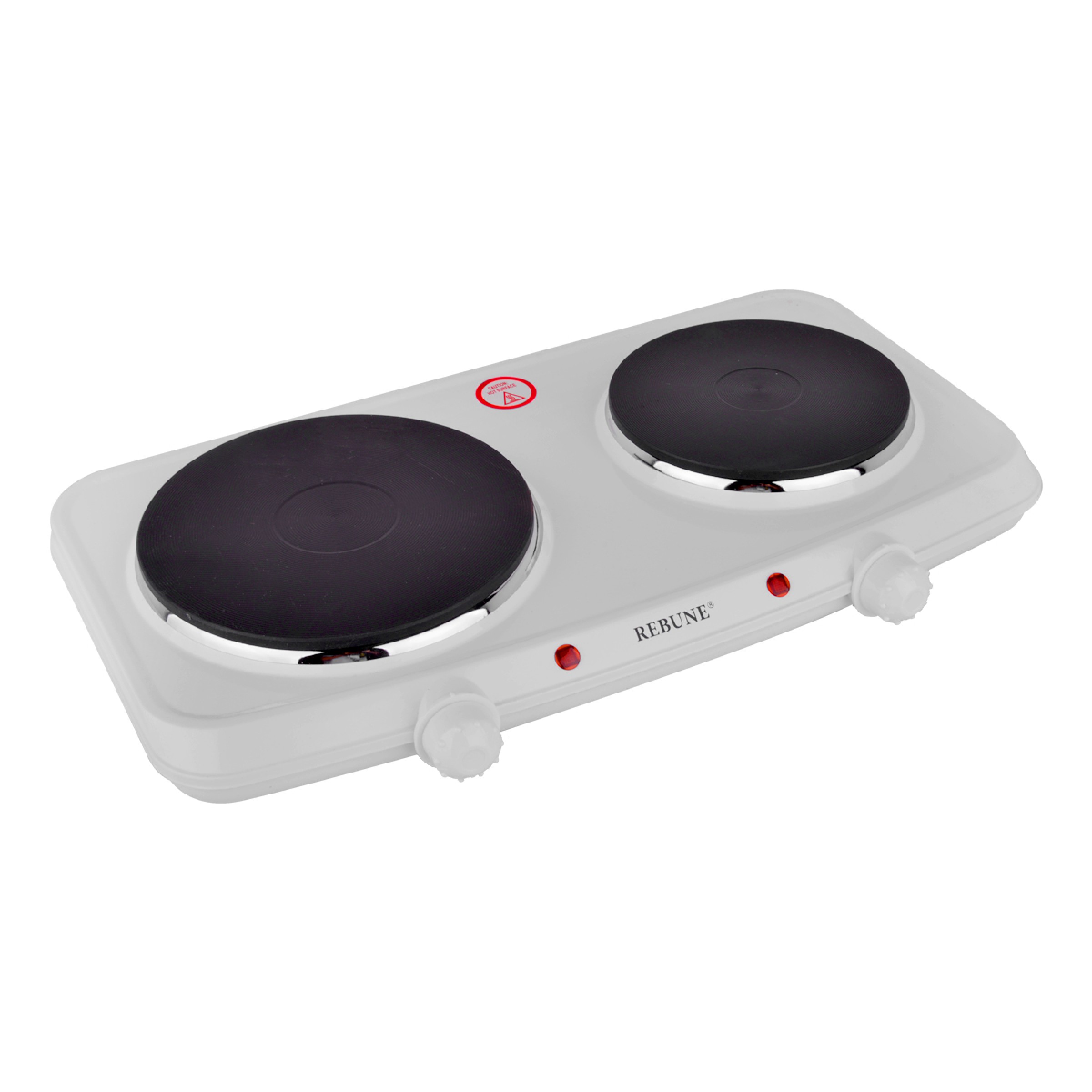 Electric Double Hot Plate - white , by REBUNE ,, 220V ,2250 W