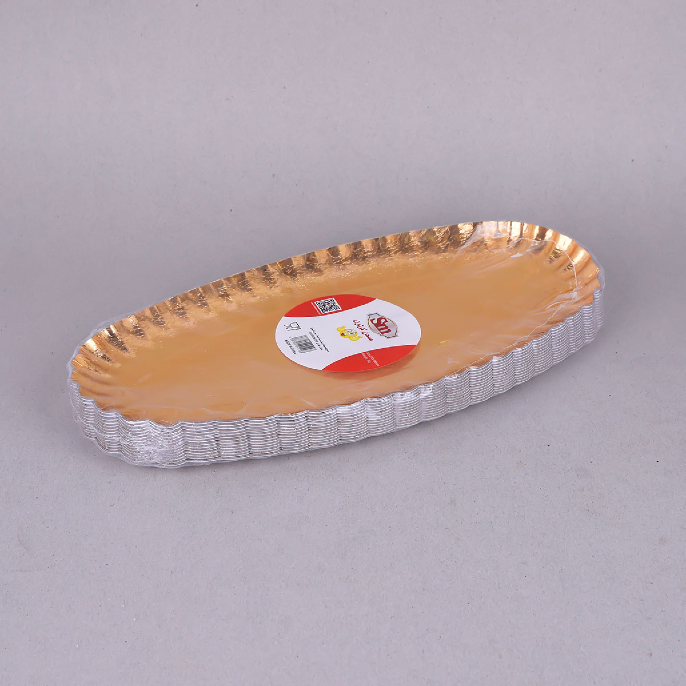 Travel plate golden oval paper 190 * 370 Samar 1 kilo Model 110062