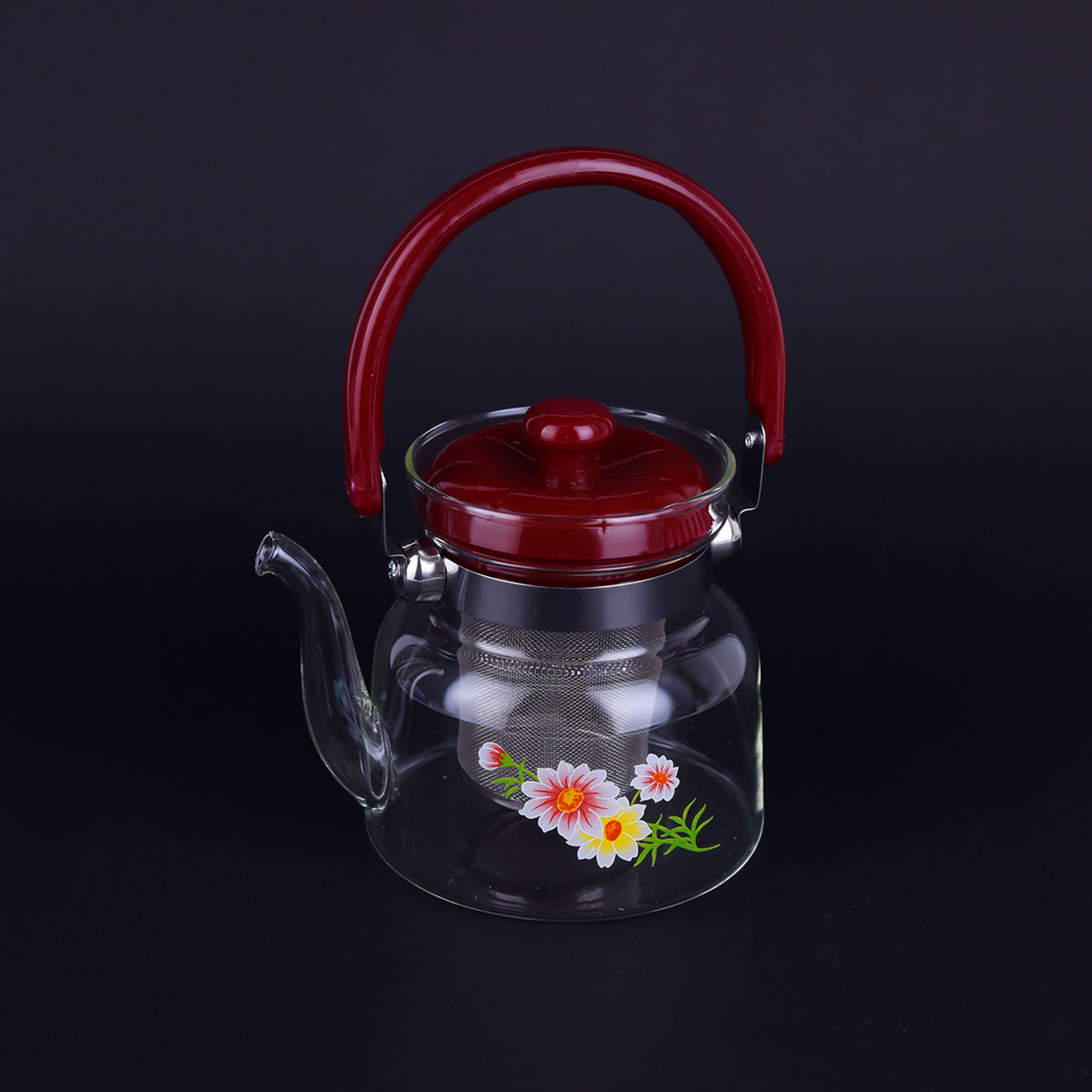 Clear Glass Jug With Plastic Cover, Plastic Handle, 1100 Ml, Model 997714