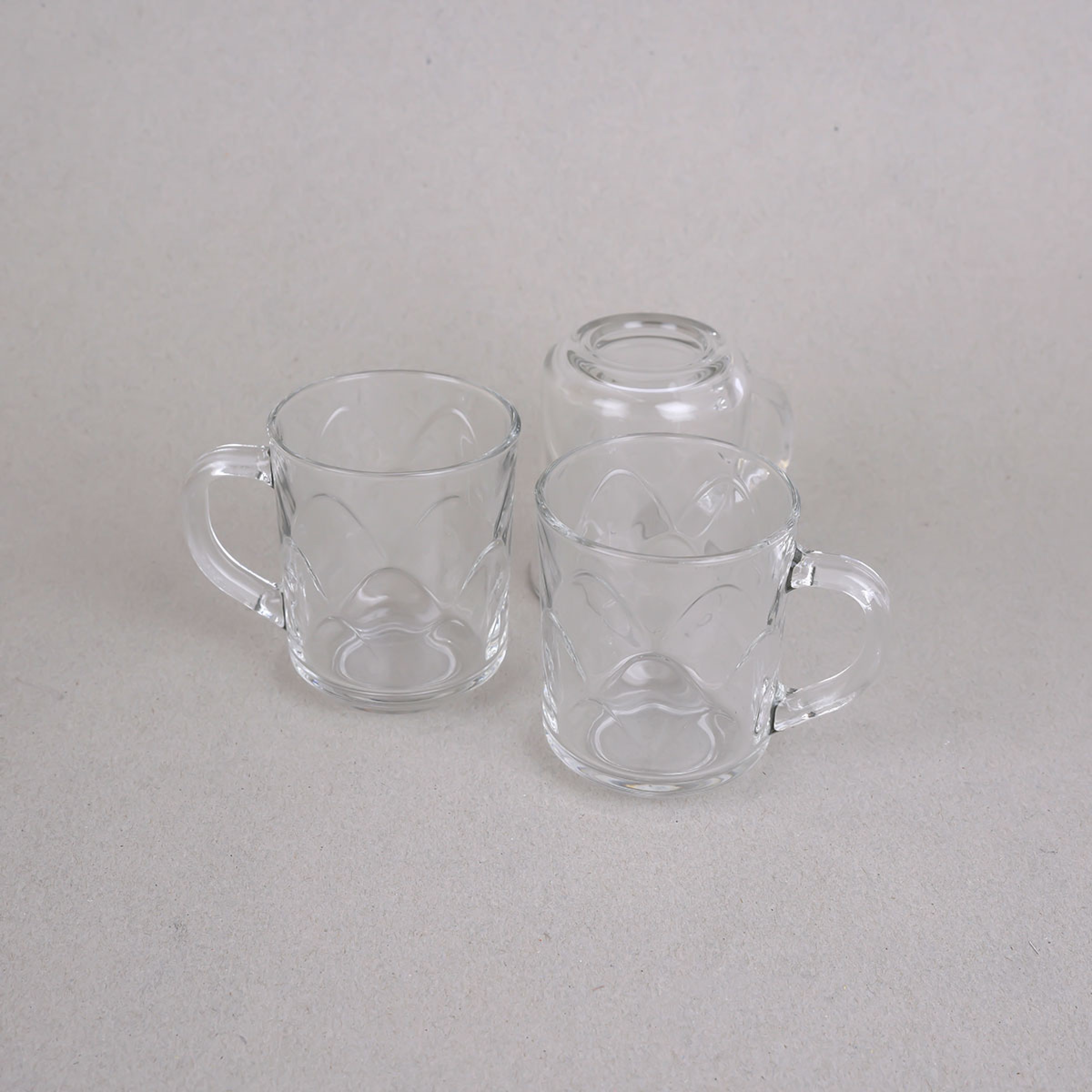 Plain glass cups with handle, set of 5 pieces, model Z8884