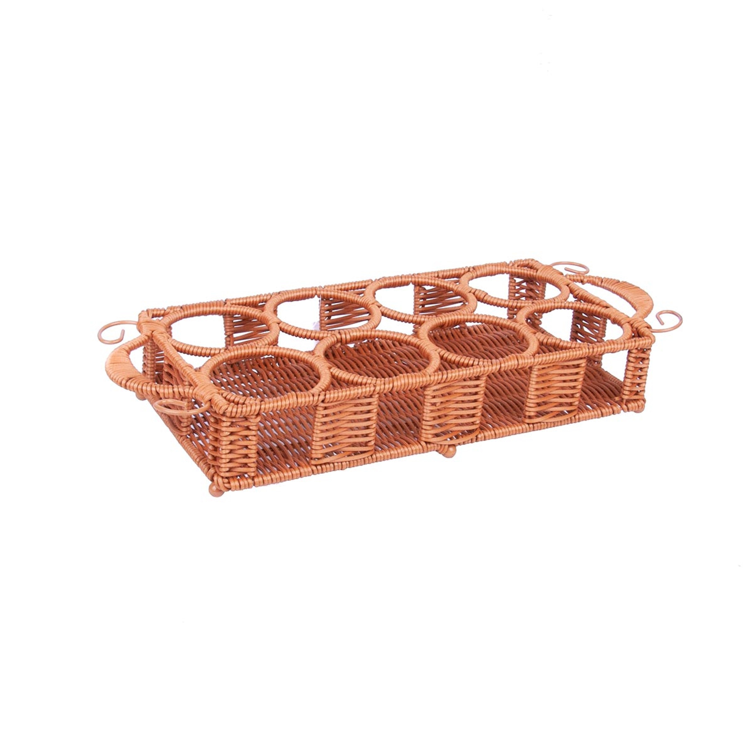 Rectangular wicker cup holder (8 holes) Model NO-1002282