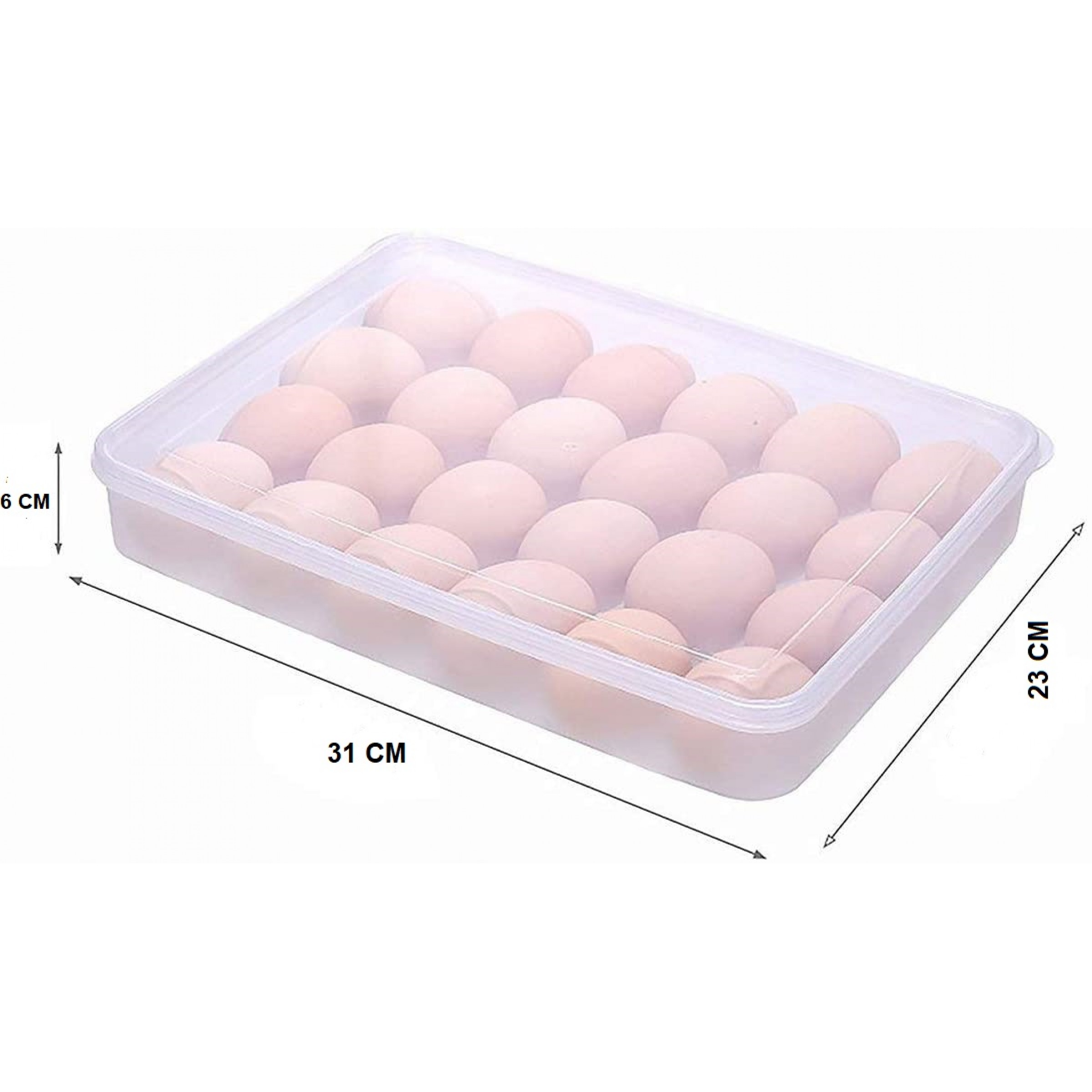 Plastic container eggs 24 pieces transparent - SH18942