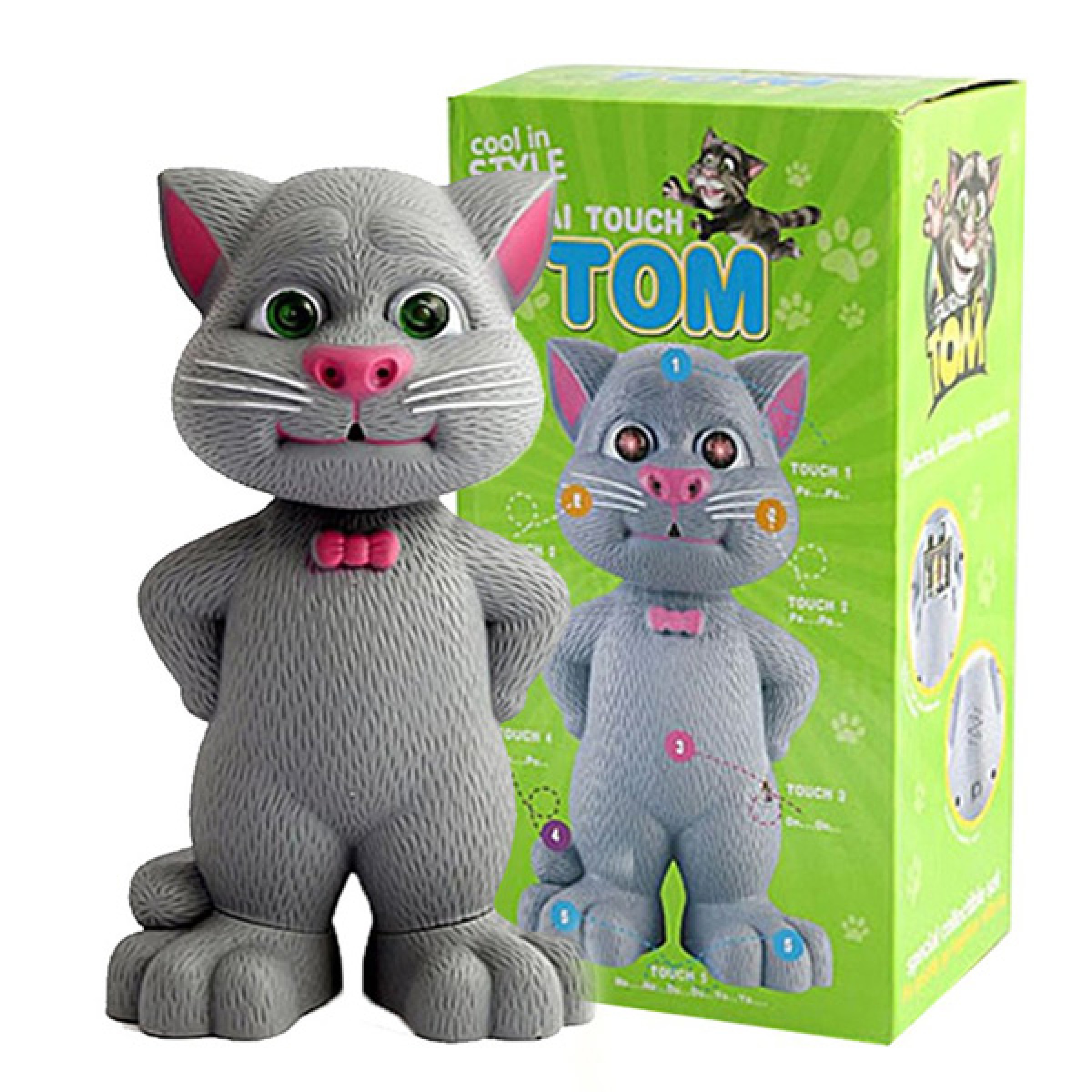 Talking Tom Cat Toy With Sensitive AI Touch And Recording For Kids - W00433