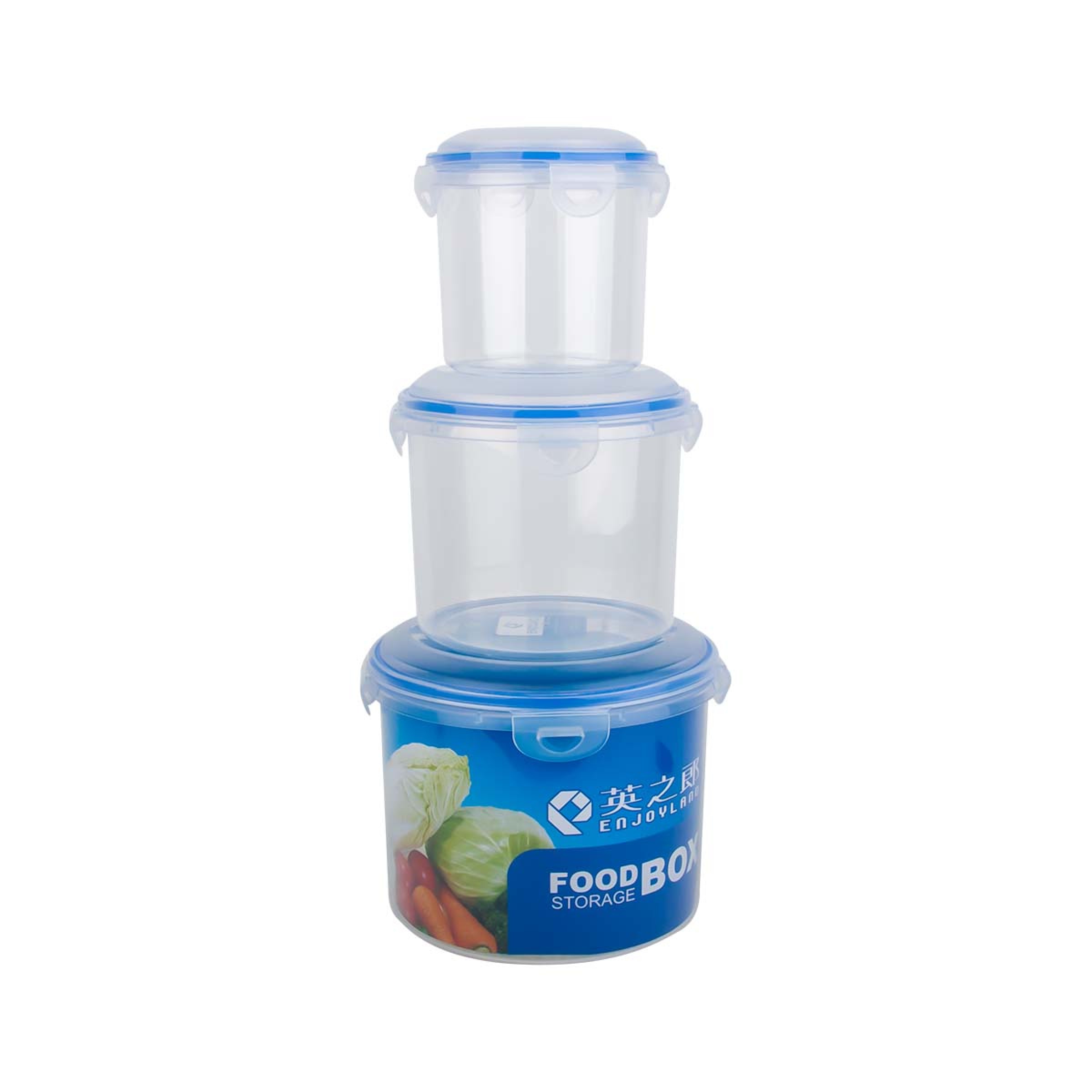 Blue Plastic Container Set 3 Pieces Model 702-3036B - 702-3036B
