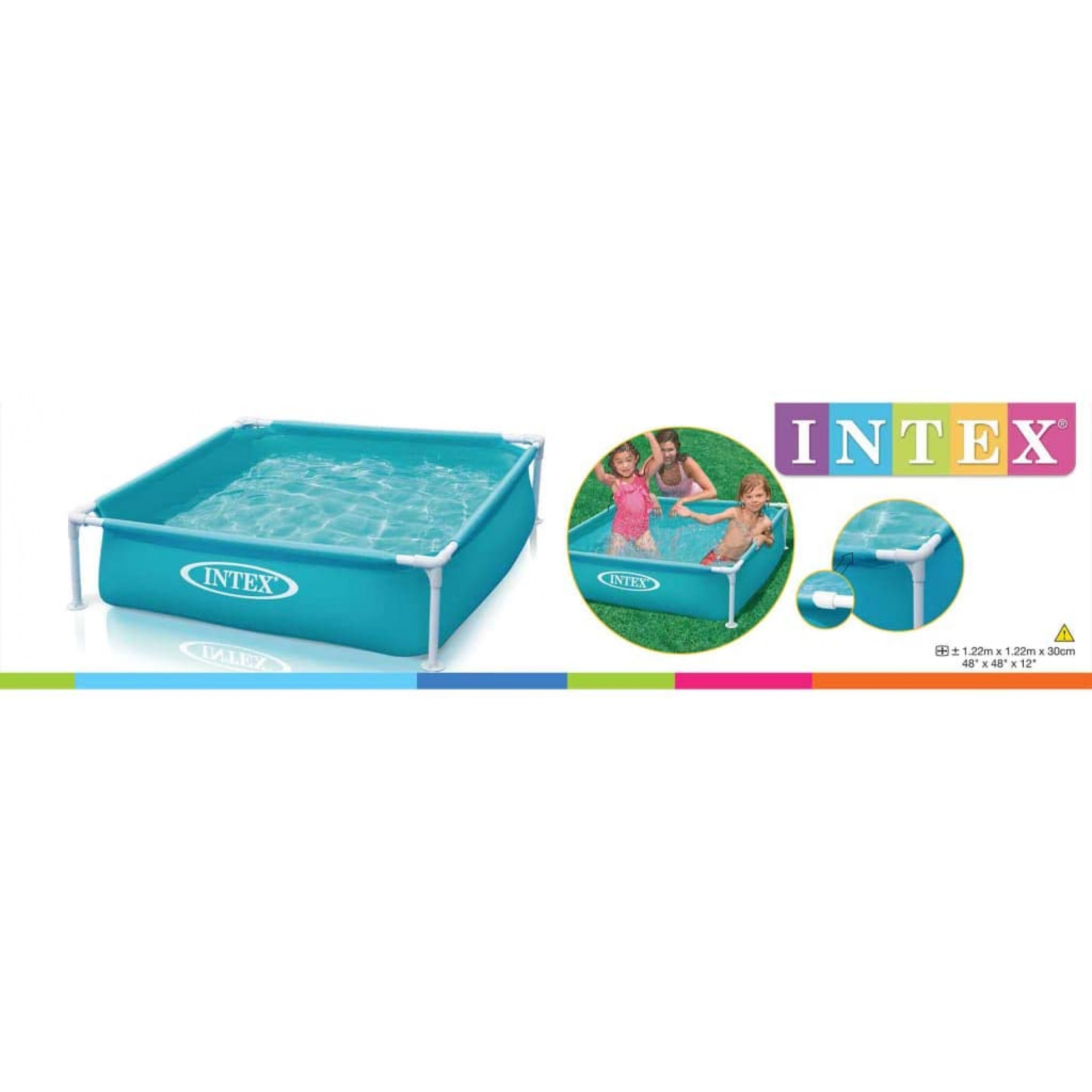 Intex Rectangular Metal Frame Pool 1.22m X 1.22 m X 30 cm - 57173NP