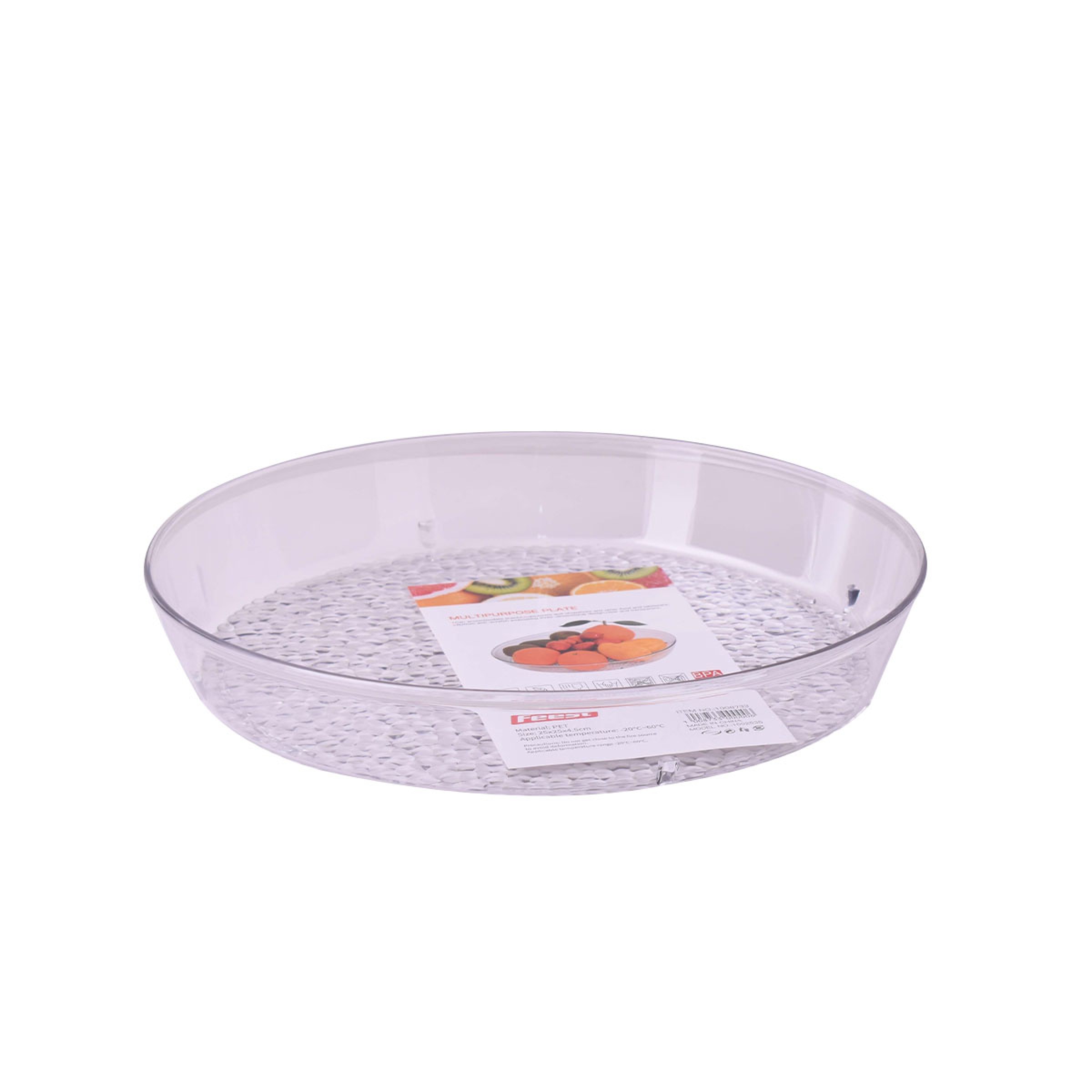 Round transparent acrylic tray for refrigerator storage and ...