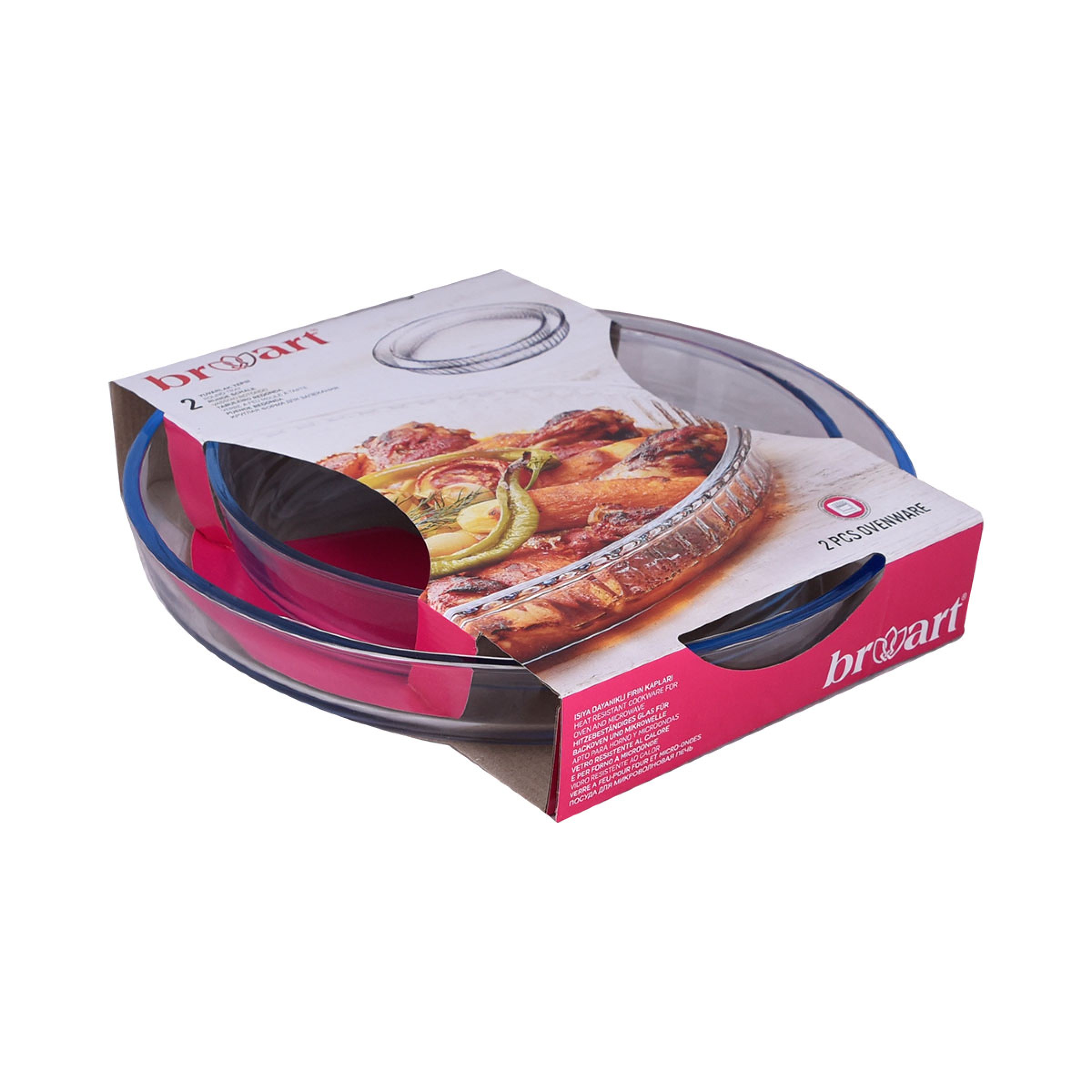 Round Glass Oven Trays Set 145022 2Pieces
