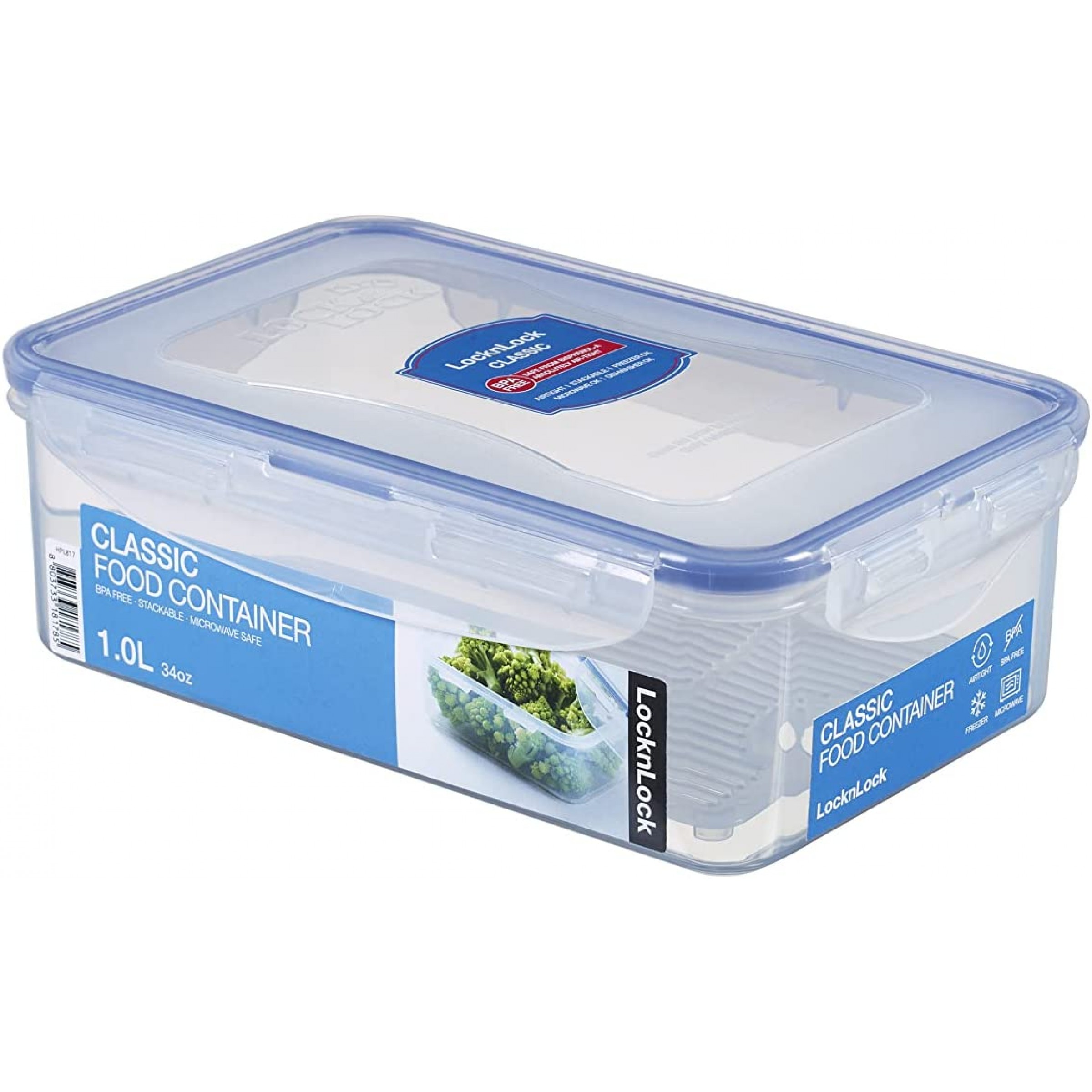Clear Plastic Storage Container With Lid 1.0 Liter HPL817 - HPL817