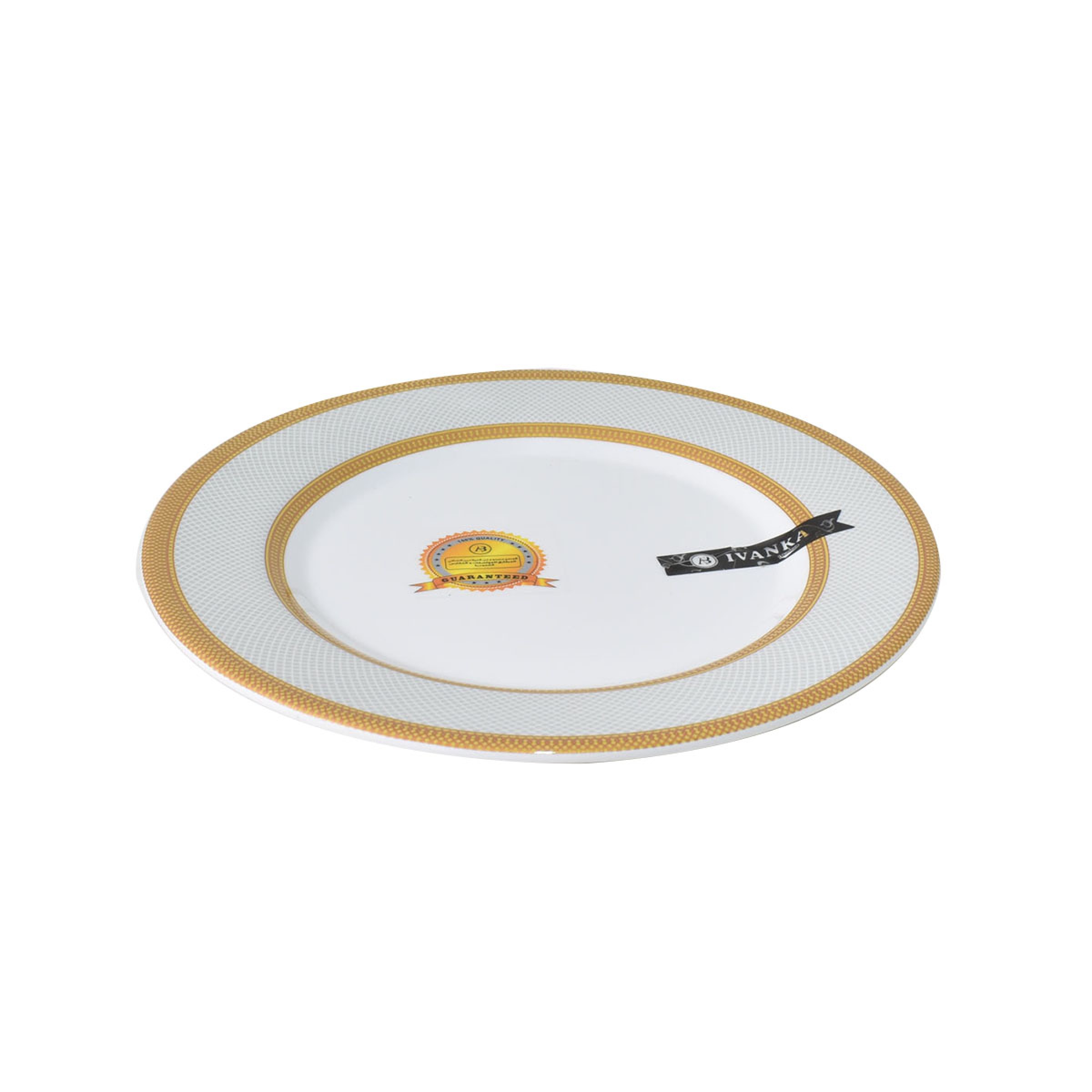 Round melamine plate 20 cm, gilded, model 1702