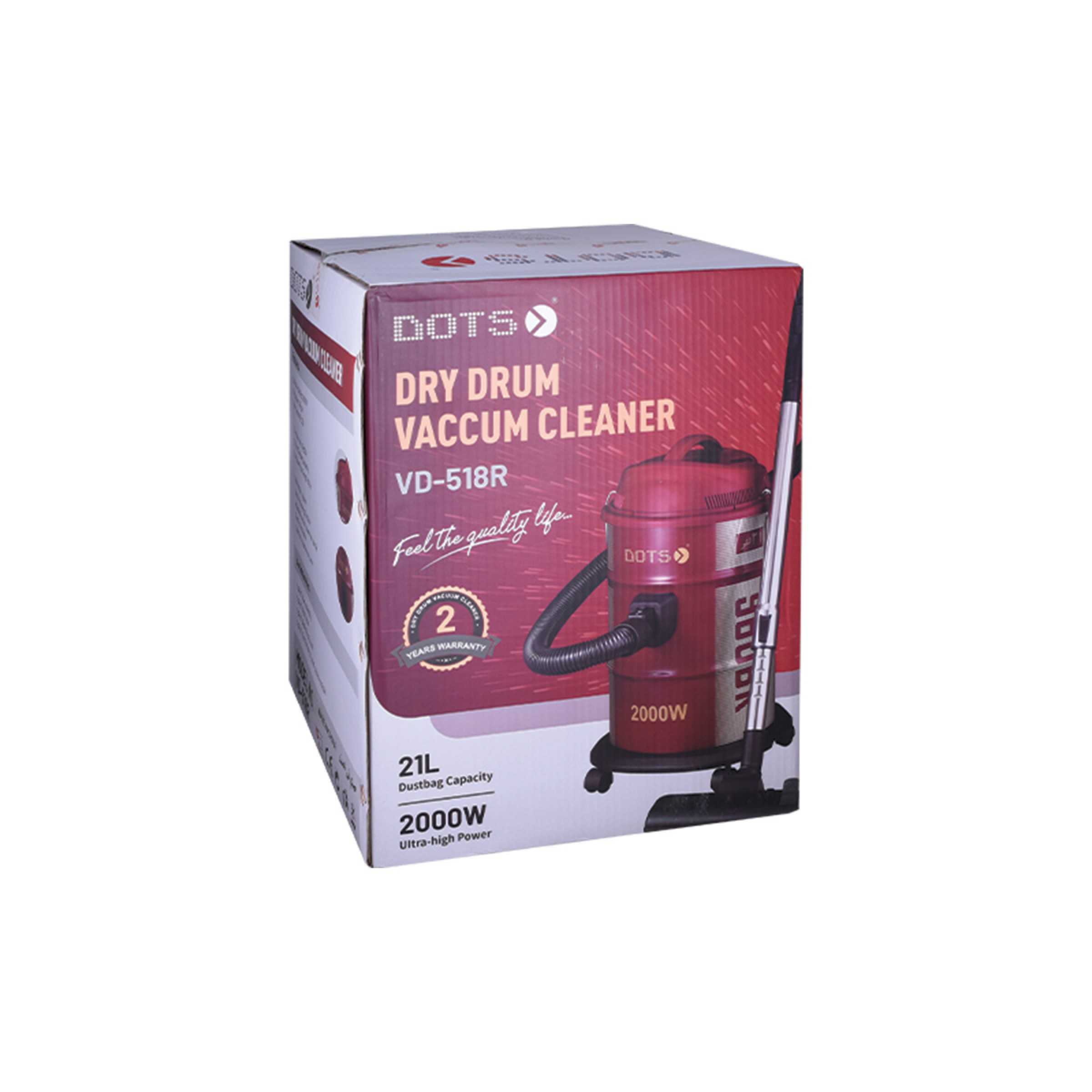 Dots vacuum cleaner 21 liters 2000 watts model VD-518R
