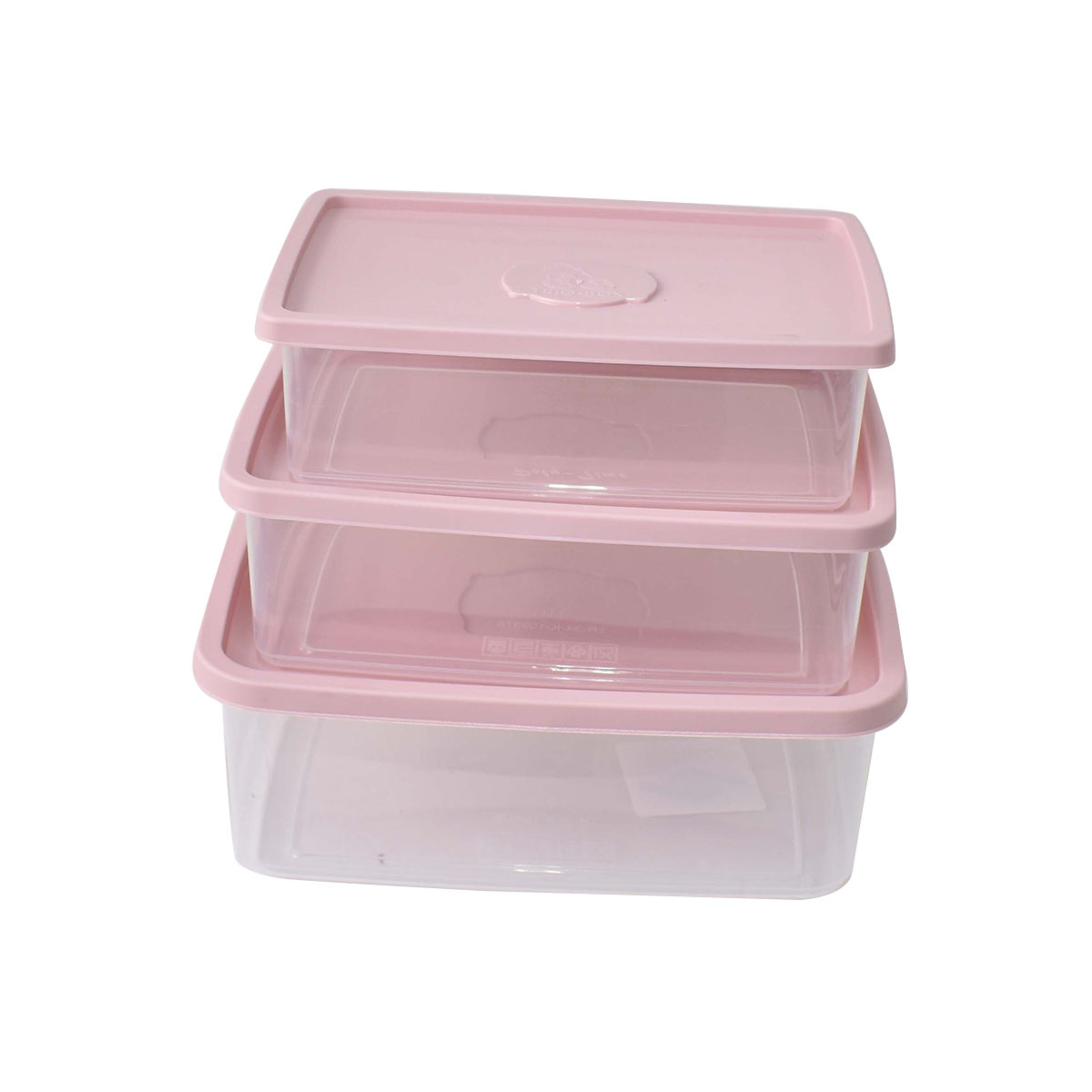 A set of transparent, rectangular plastic storage containers, 3 pieces ...