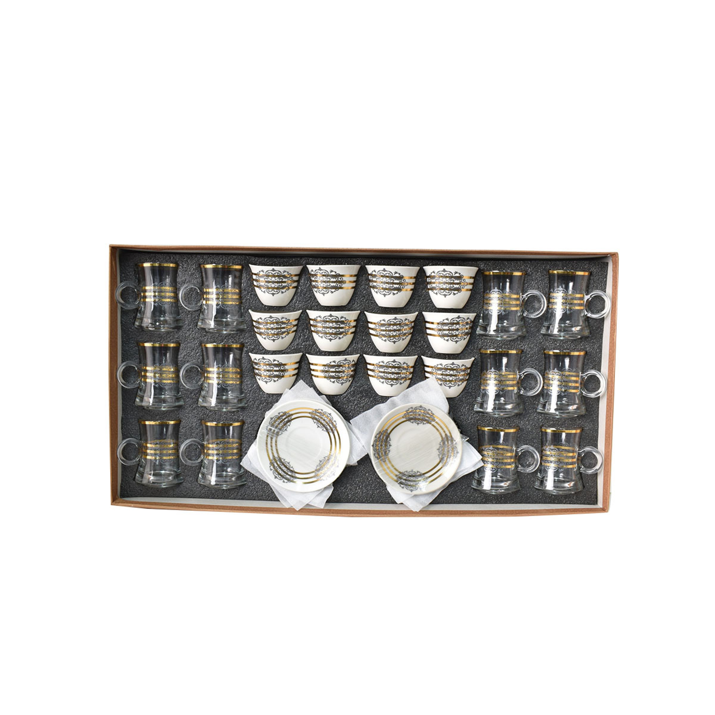 A set of coffee cups and tea bowls with saucers, 36 pieces, SH-83883