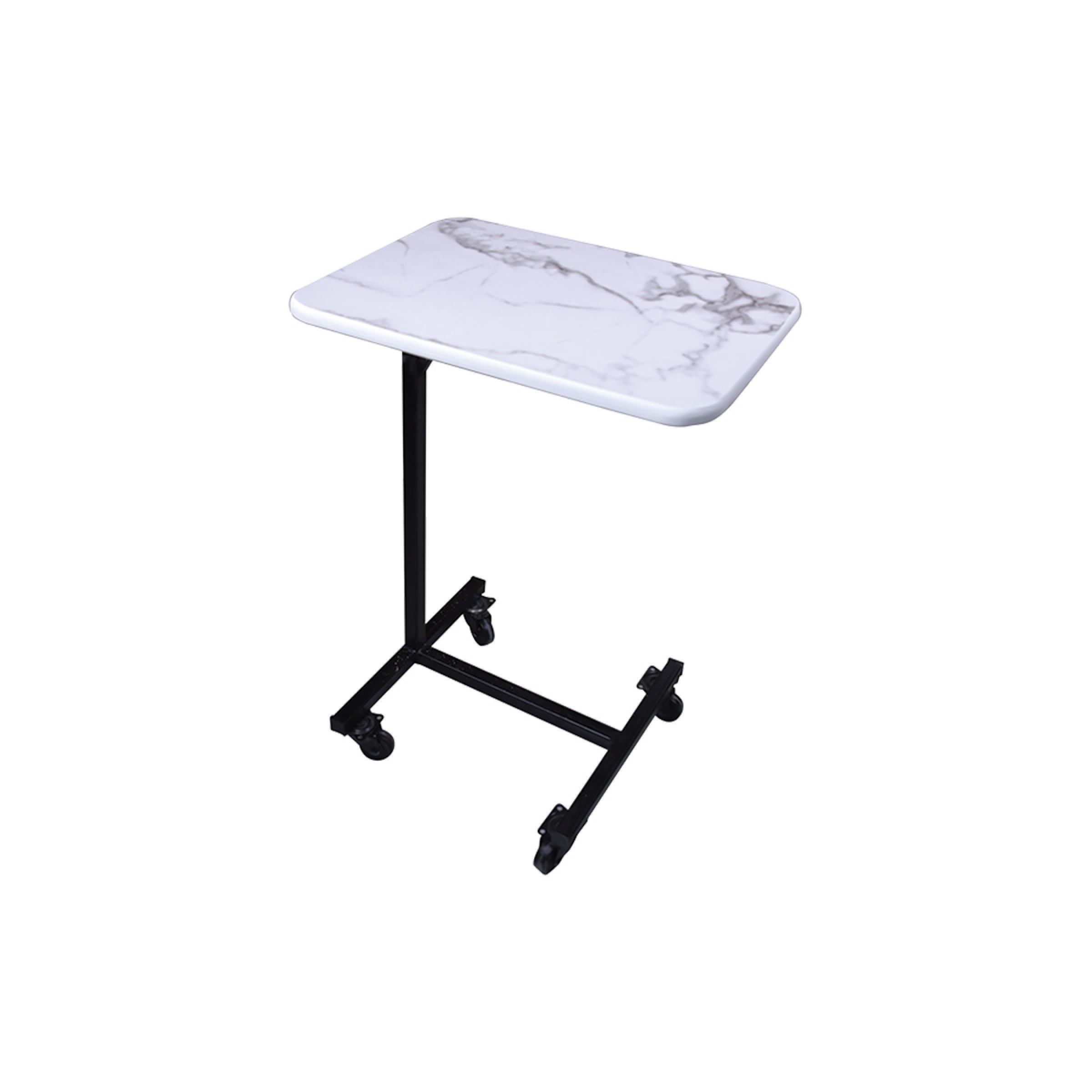 Movable wooden side table, 40 x 30 x 55 cm, white/black