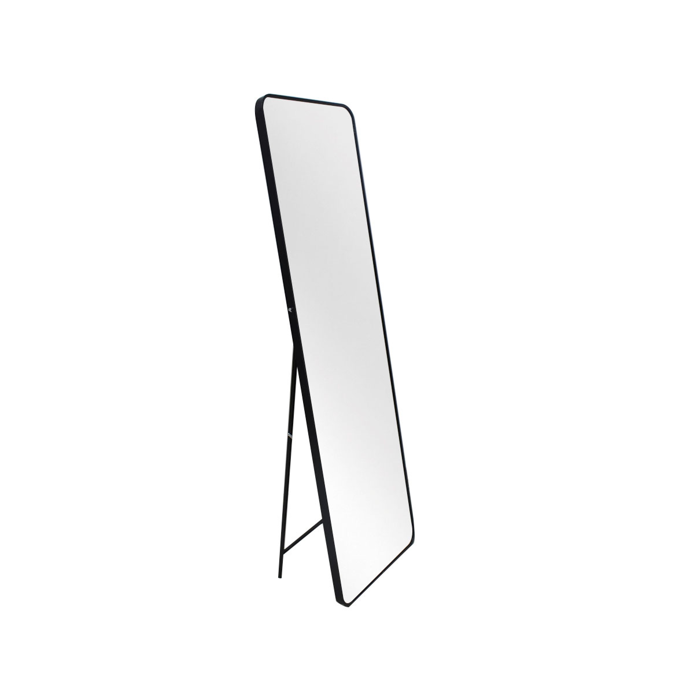 Vertical floor mirror with black aluminum frame, 49 x 156 cm