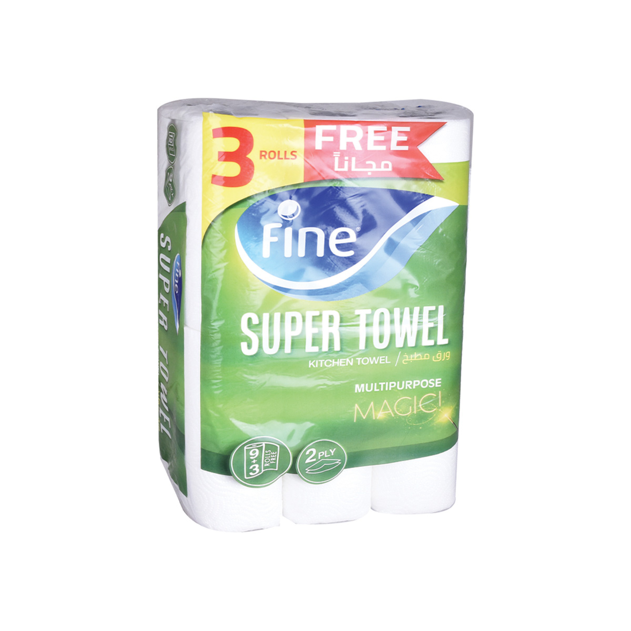 Fine kitchen towels, 12 rolls x 55 pieces, two layers