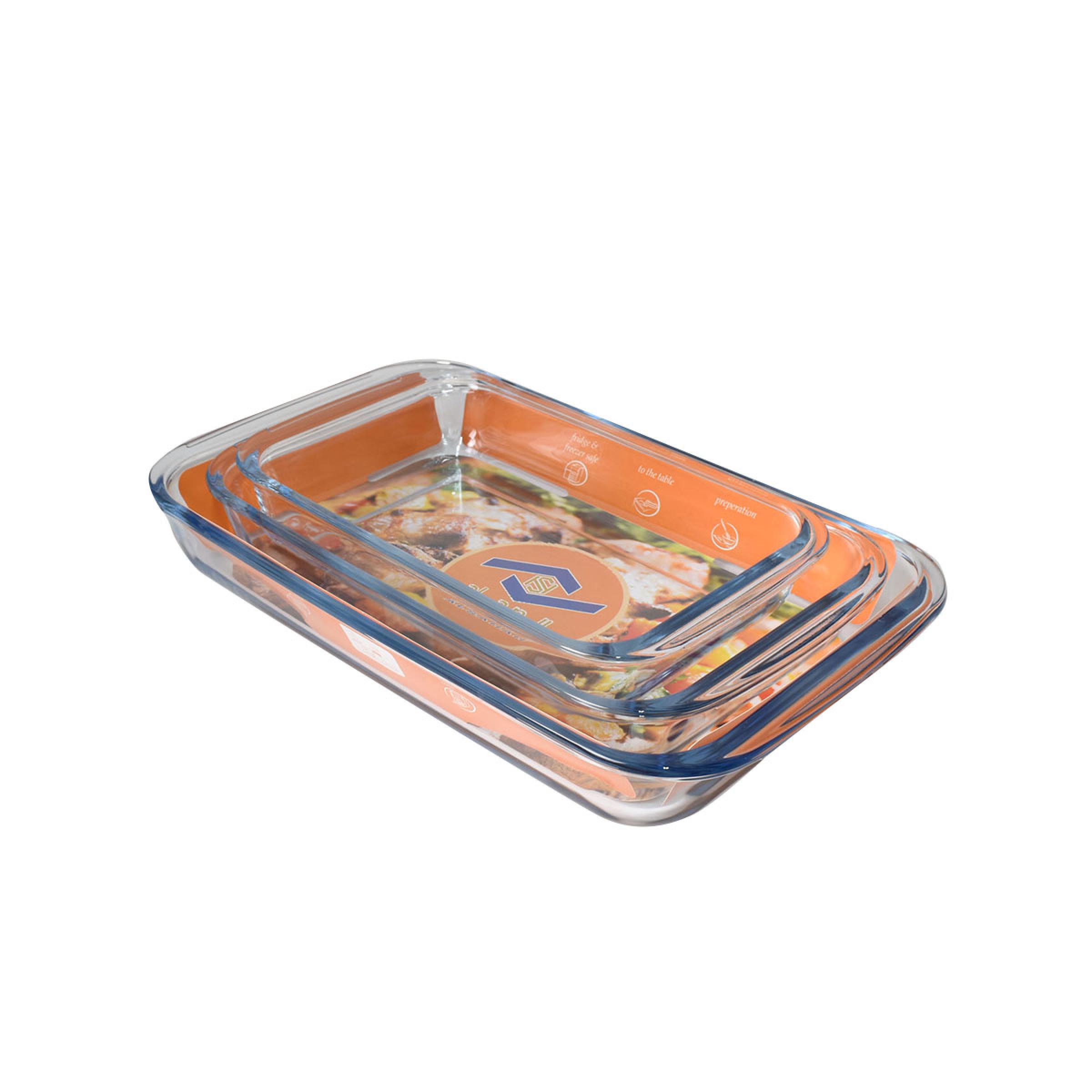 3-Piece Rectangular Glass Oven Tray Set PHW46106