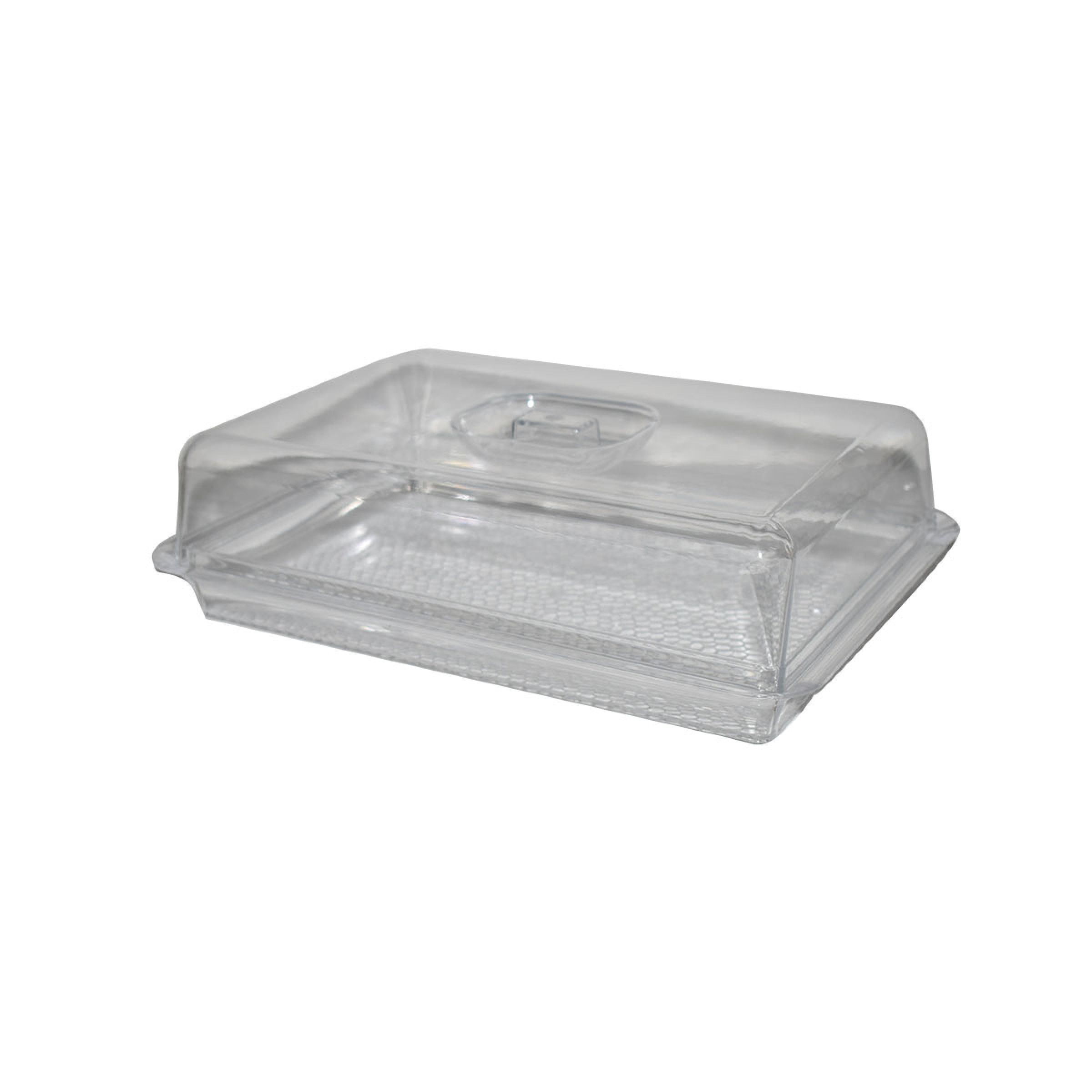 Clear rectangular acrylic cake tray 30 x 22 x 8.5 cm 880776 - 880776