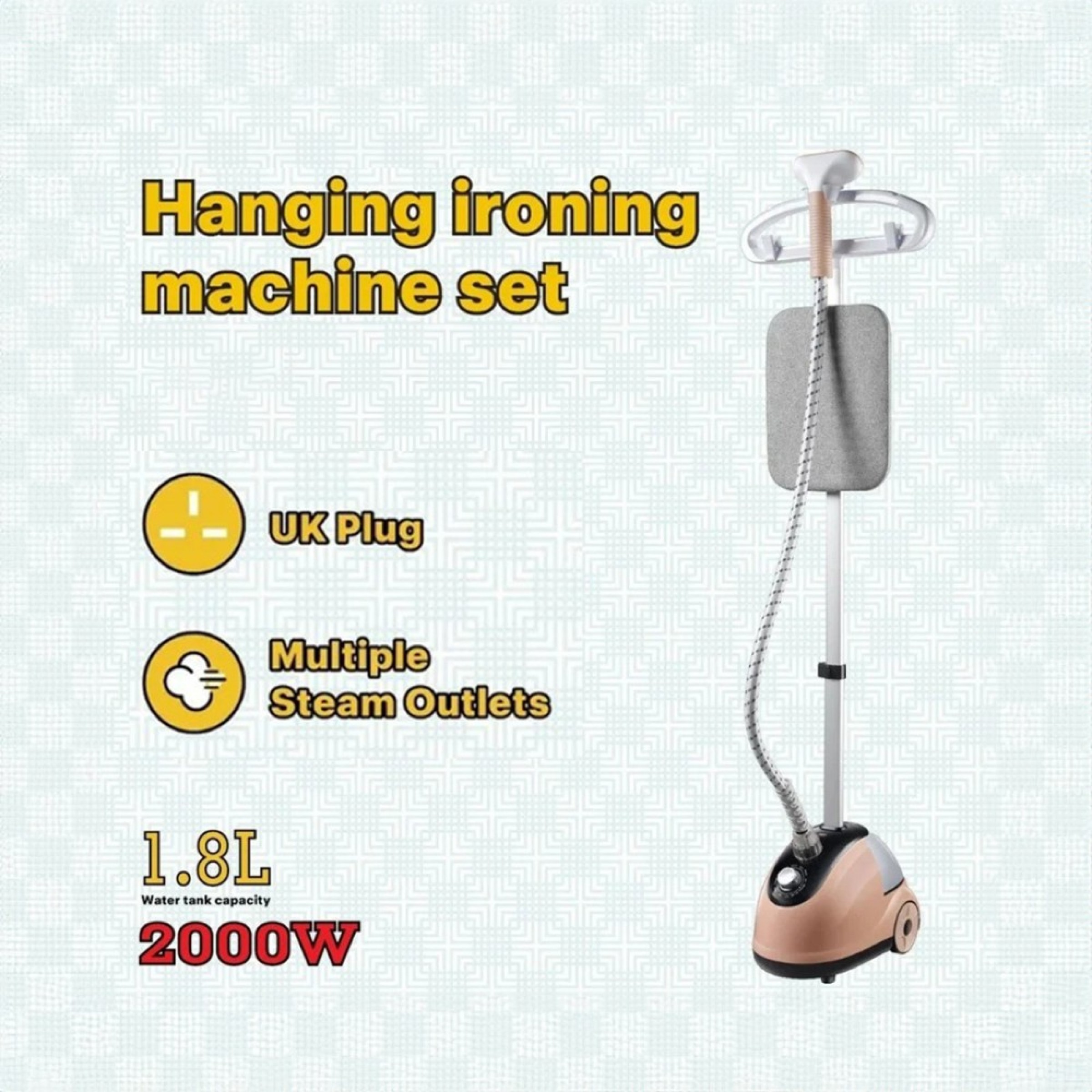 Denx vertical steam iron, 1.8 liters, 2000 watts, DX1775