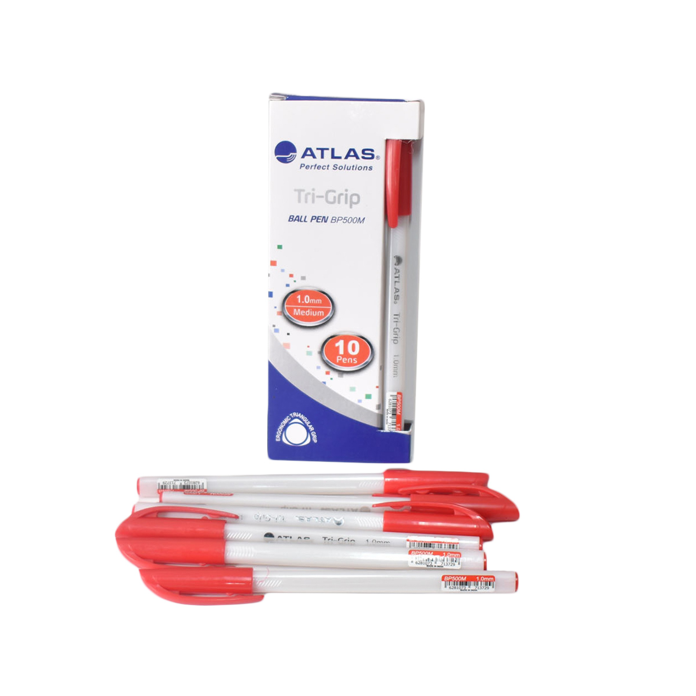 Set of Atlas ballpoint pens 1.0 mm, 10 red pens - AS-BP500M-RD