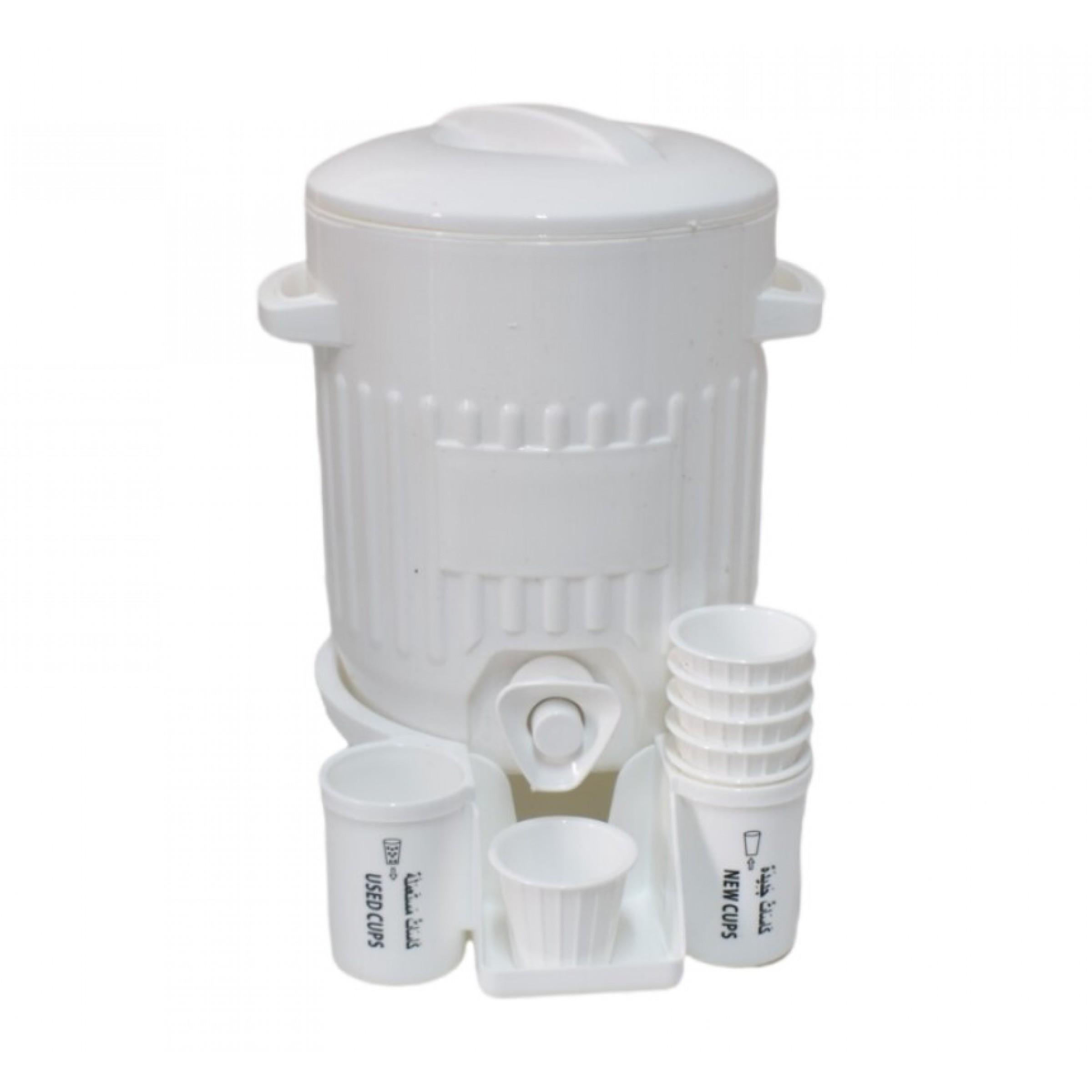 Plastic thermos with base, 1.8 liters, with 6 cups, multiple colors 1018586