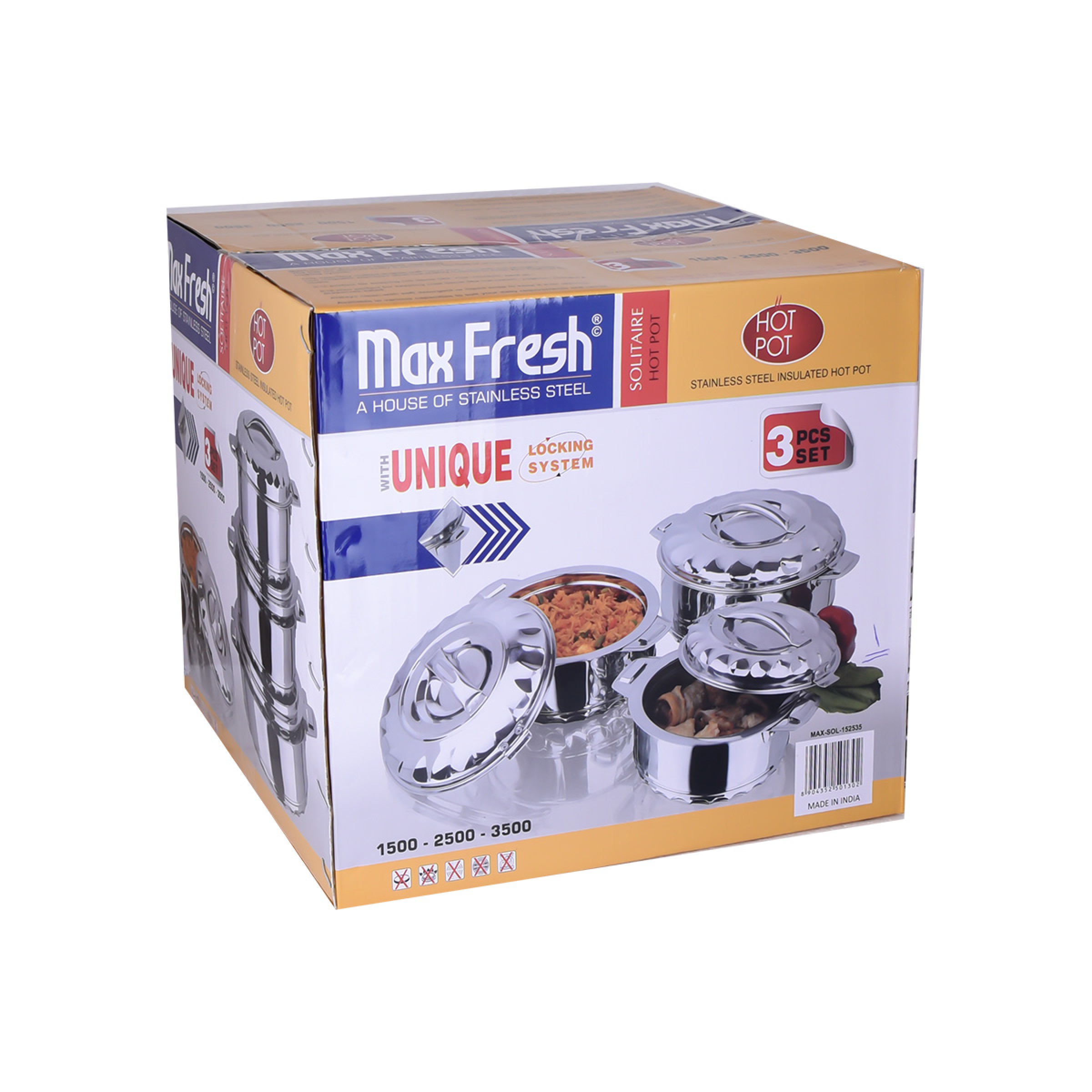 Steel Max Fresh food container set, 3 pieces, SVB-75724
