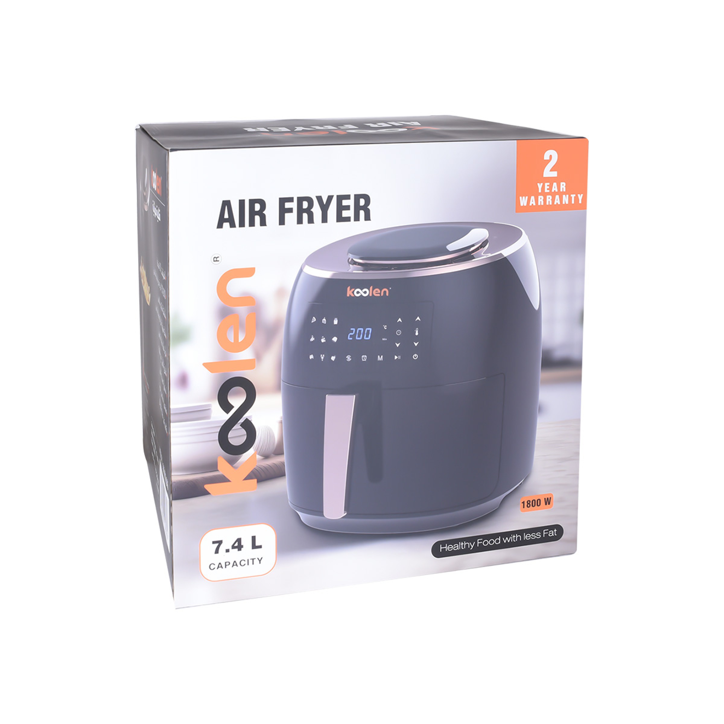 Koolen Digital Air Fryer 7.4L 1800W Black Gold 816102016