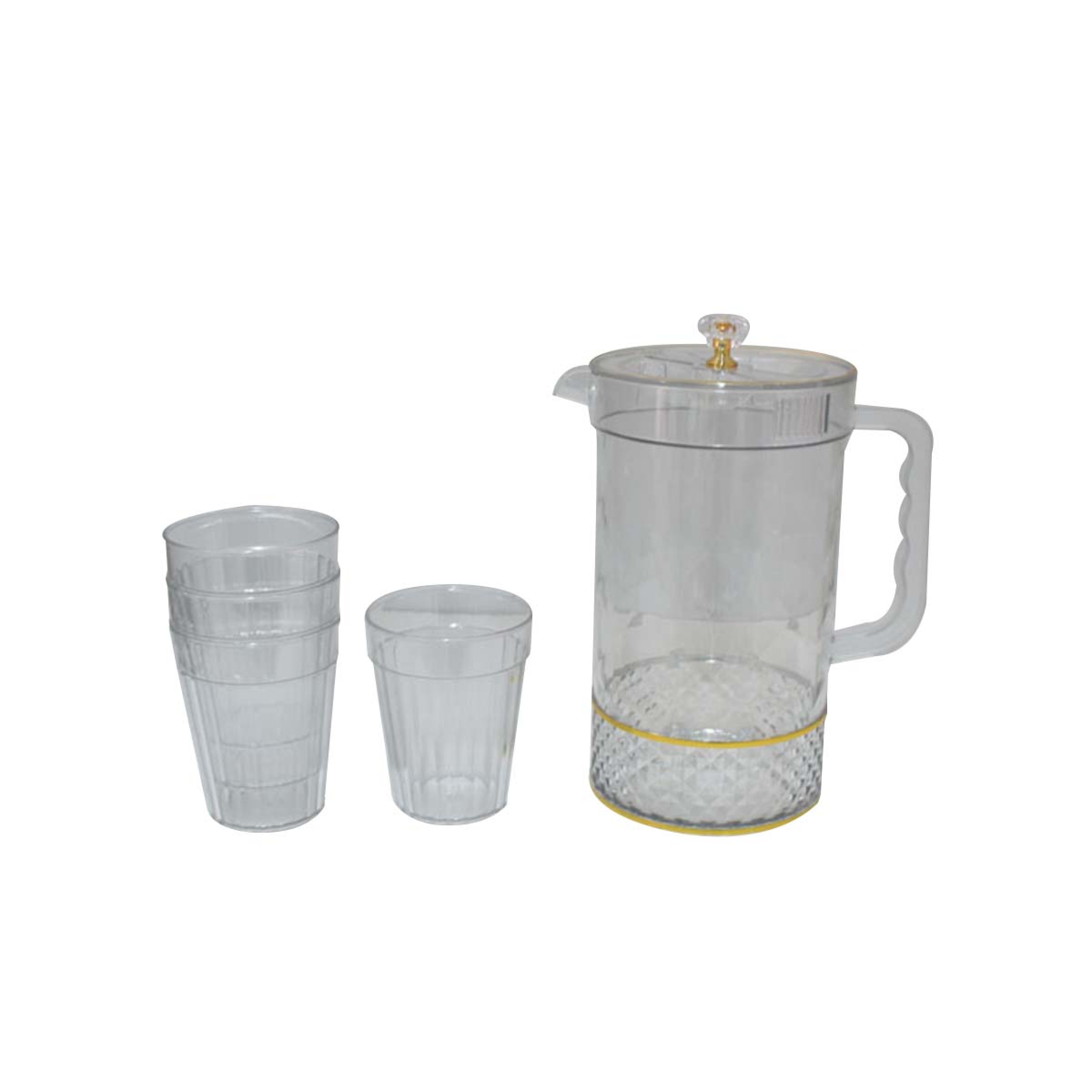 Plastic jug set with 4 cups MF6004742 - MF6004742