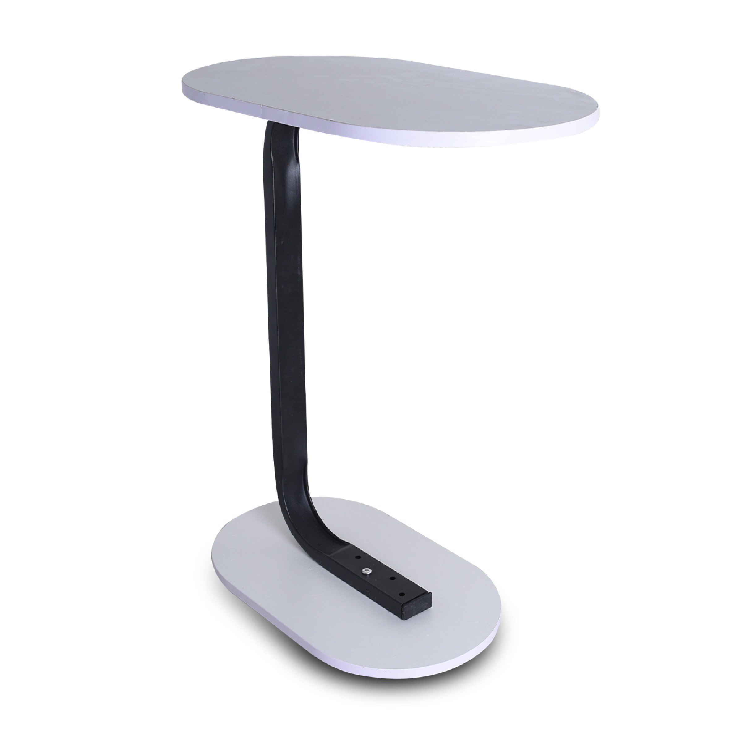 Oval Wood Side Table 40 x 24 x 60 cm White FM6004948