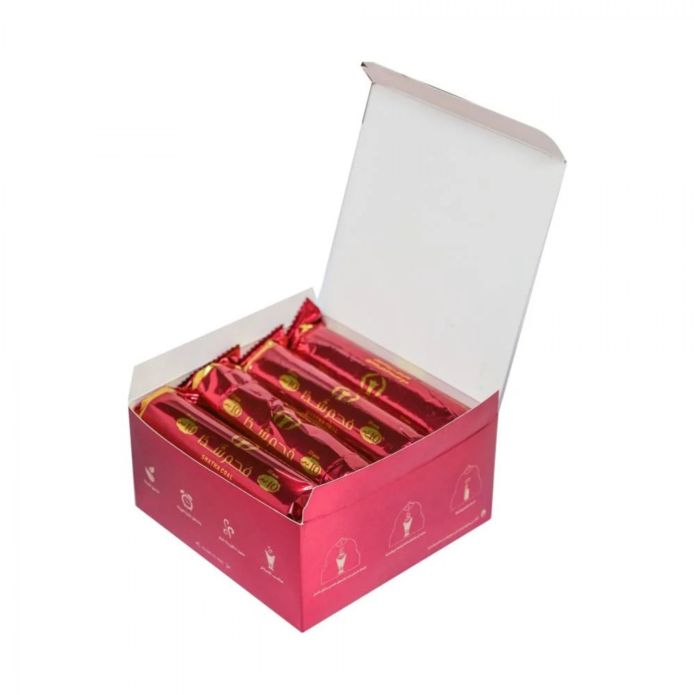 Shatha Charcoal for Incense and Maamoul, Fast Lighting, 80 Round ...