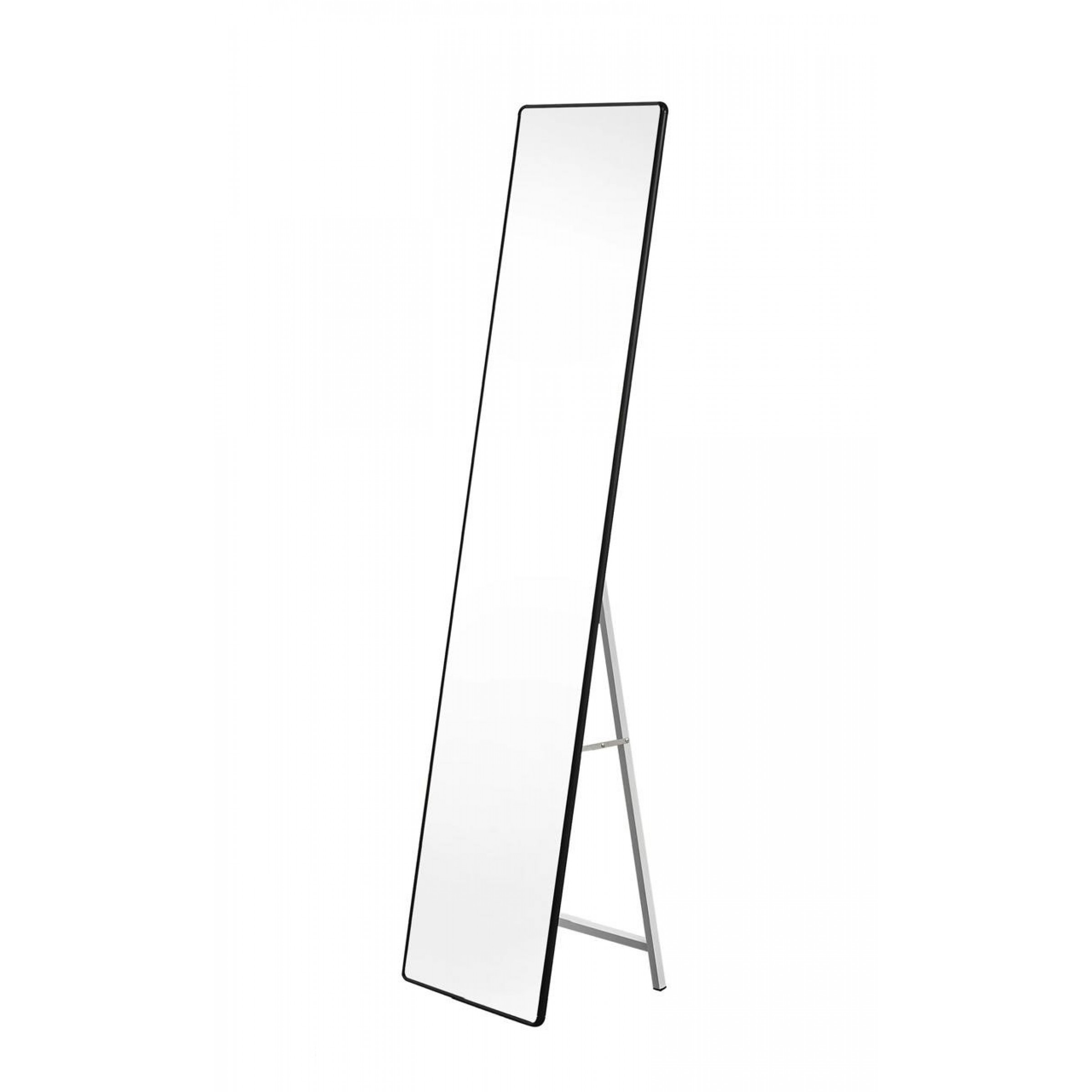 Vertical floor mirror with black shatterproof aluminum frame 160 x 40 ...