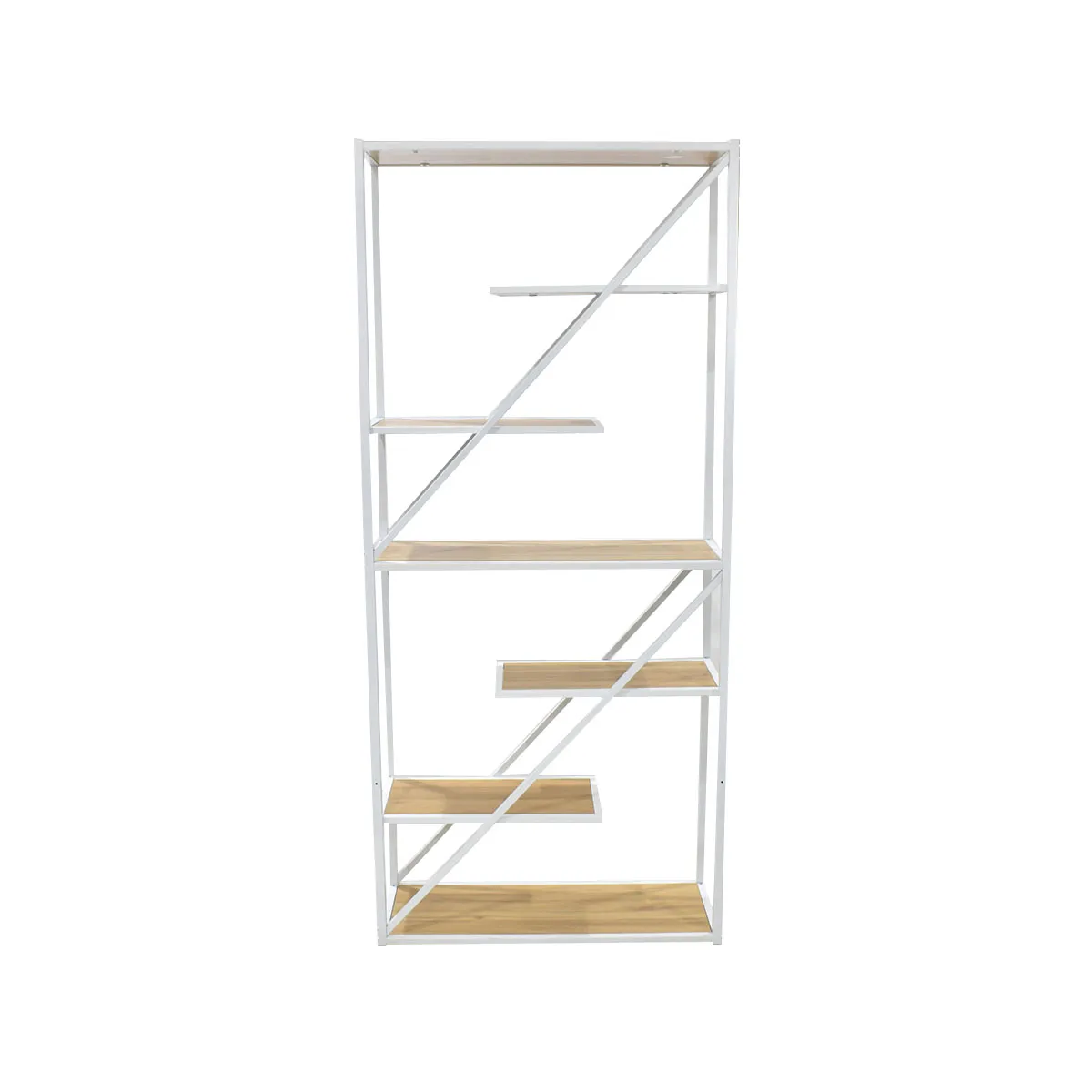 Wooden Storage Shelves Beige / White 80 x 30 x 180 cm